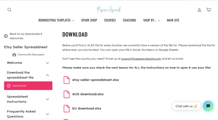 How to access your 2026 updated spreadsheets - Paper and Spark