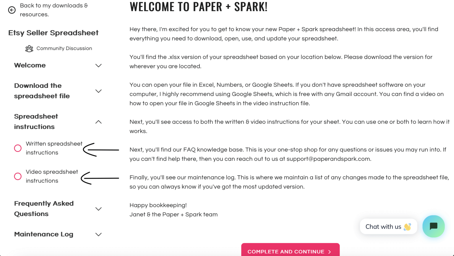 How to access your 2026 updated spreadsheets - Paper and Spark