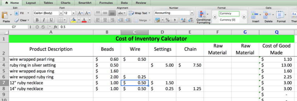 Inventory 101 for makers - what is cost of goods sold? - Paper and Spark